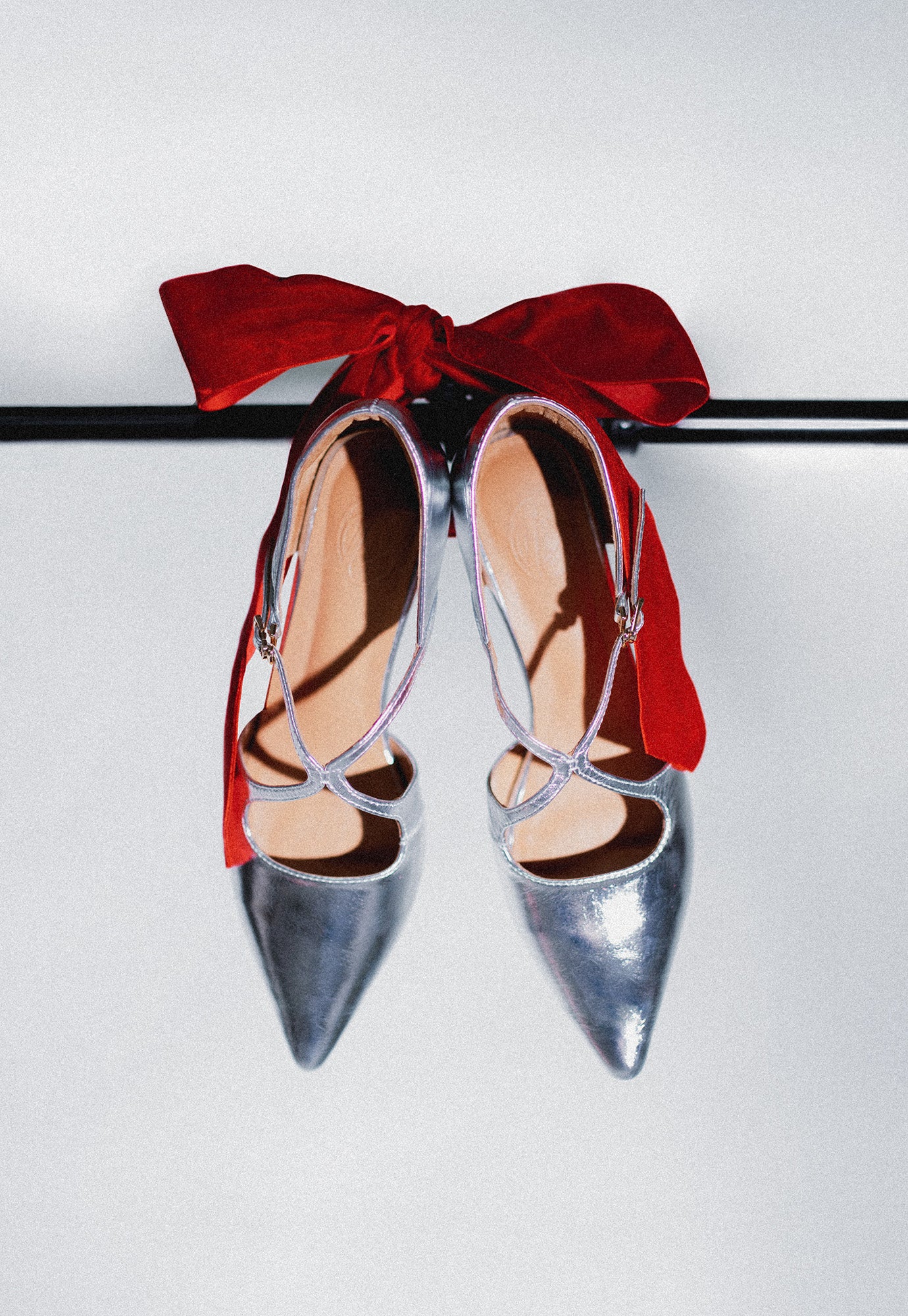 LEATHER LAB - Pointed Ribbon Cross Heels
