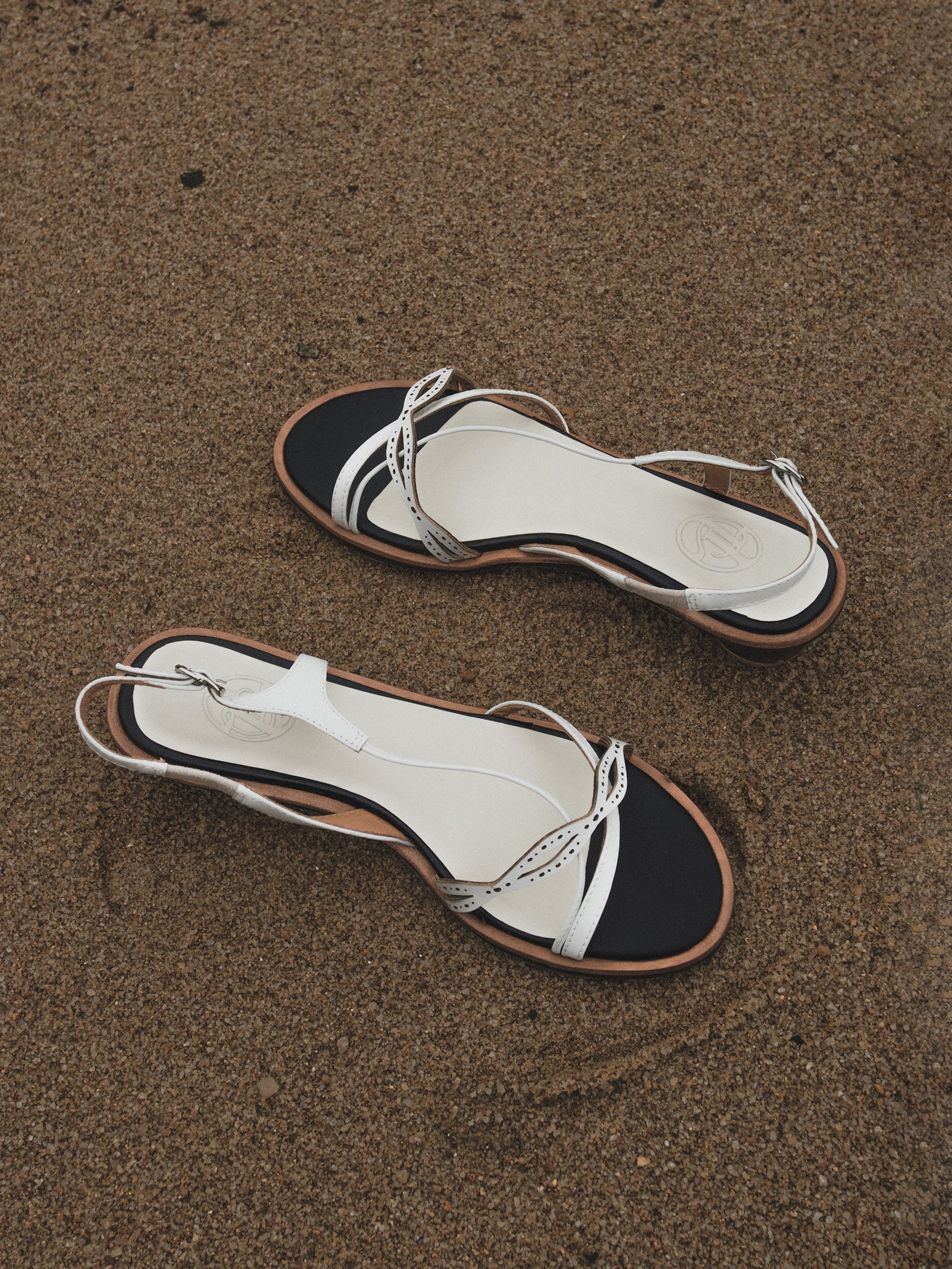 LEATHER LAB - Calista 𖠁 Wavy Laser-Cut Strap Sandals