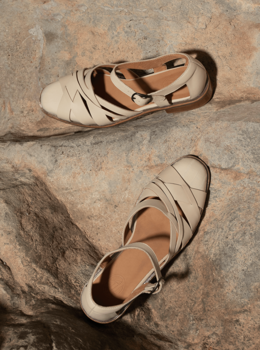 LEATHER LAB - Round-Toe Strappy Sandals